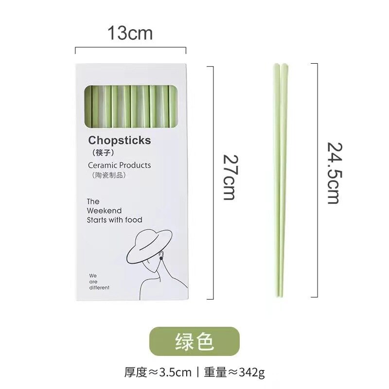 Керамические палочки для еды для домашнего использования, пищевого качества, белые, премиум-класса, новая модель, легкая роскошь, устойчивые к плесени, нескользящие, небьющиеся, из костяного фарфора, в подарочной упаковке.