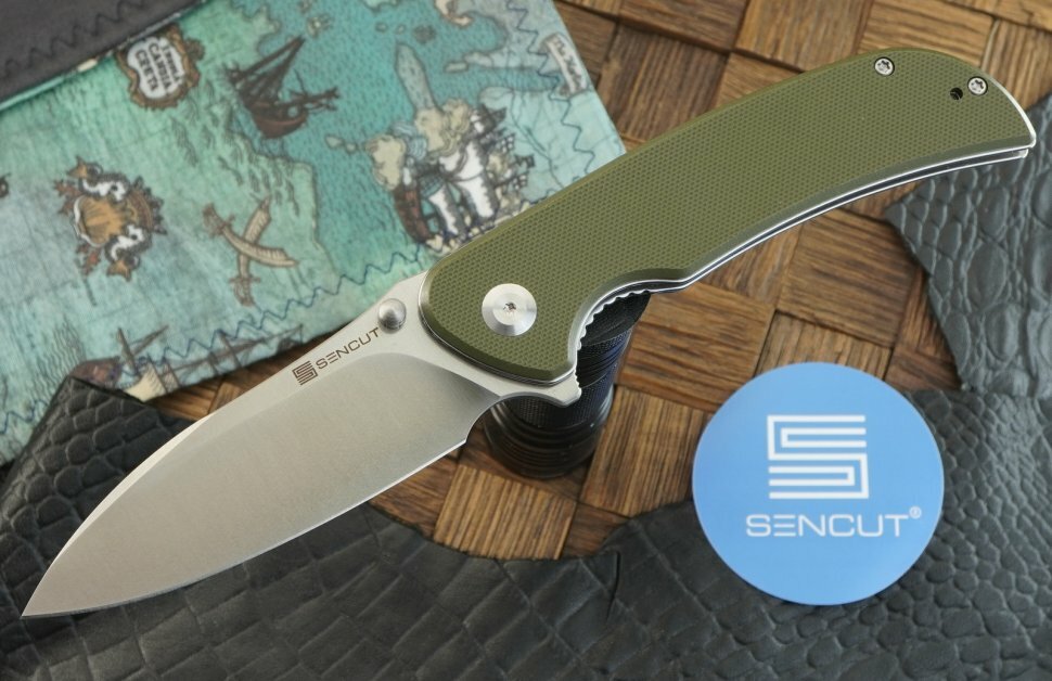 Складной нож Sencut Borzam, сталь 9Cr18MoV, S, рукоять зеленый G-10