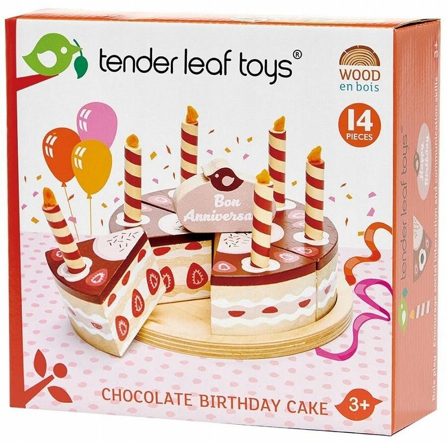 Деревянные игрушки Tender Leaf Toys - Шоколадный торт для сюжетно-ролевых игр - TL8283