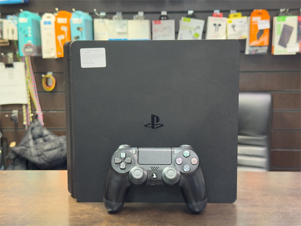 Игровая приставка Sony PlayStation 4 Slim 500 ГБ HDD, без игр, без дополнительных аксессуаров, чёрный