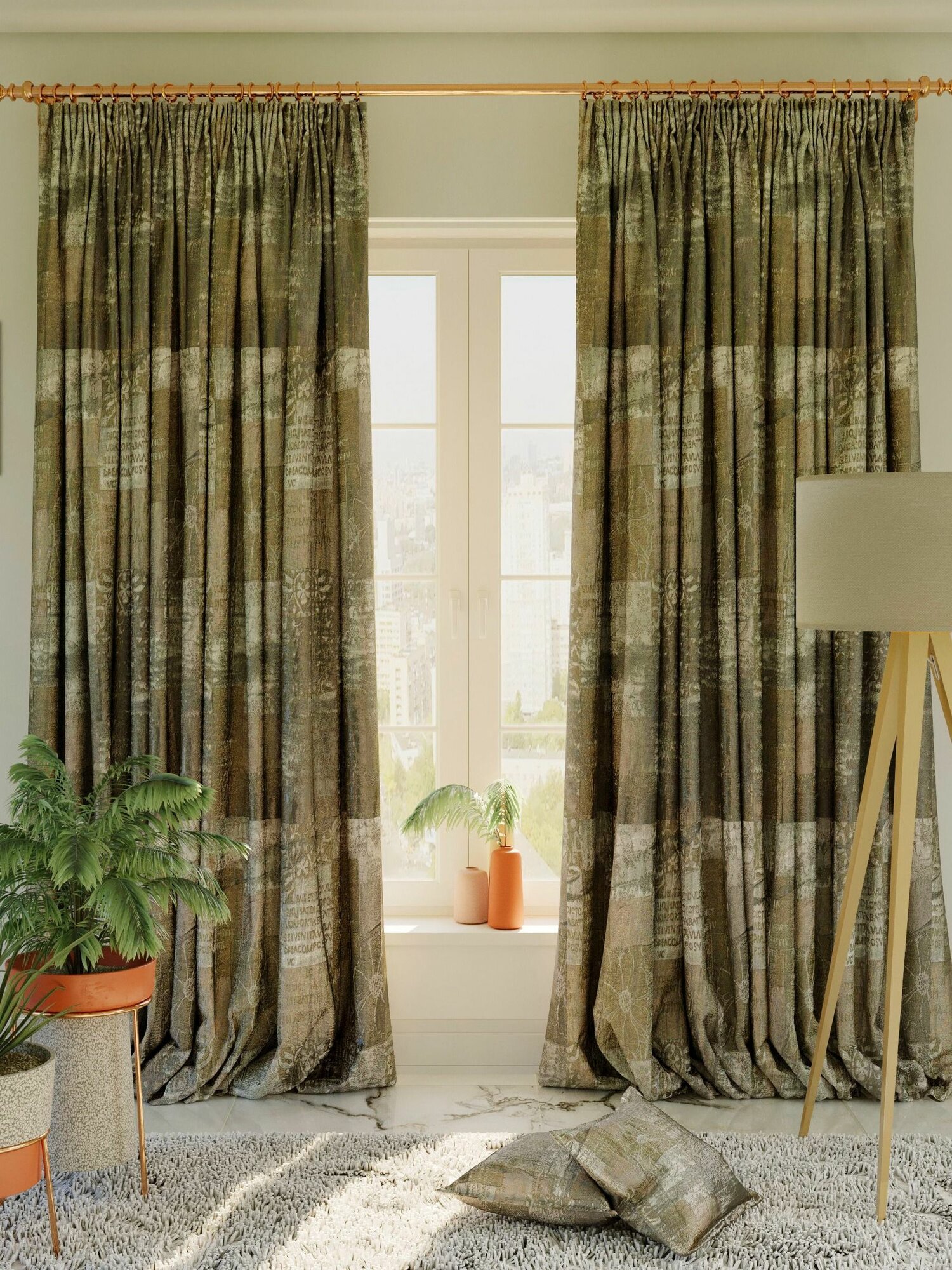 Шторы портьерные на отрез метражом от 1 метра, высота отреза 280 см