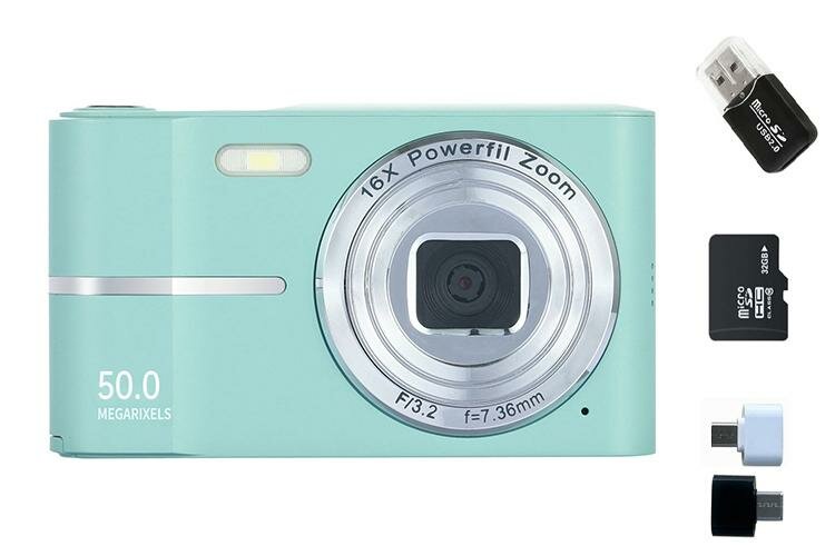 Цифровой фотоаппарат унисекс HEY CAT'S DIARY 5824440, Green Cameras+32G Internal Memory Card+USB Card Reader+Android Adapter