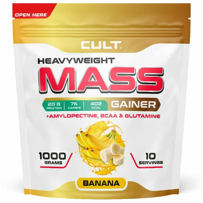 Гейнер Cult 100%, высокоуглеводный, сывороточный концентрат, 1 кг
