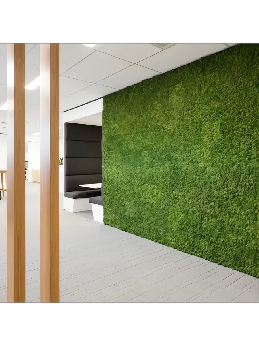 Искусственный мох, для декора, 1 упаковка, зеленый, высота 2,0 см