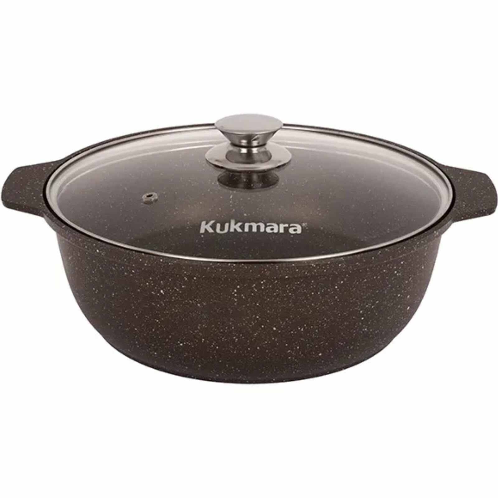 Казан-Жаровня 5л d260 h134 АП Кофейный Мрамор Ст/Кр Ровное Дно Kukmara ЖМК52А