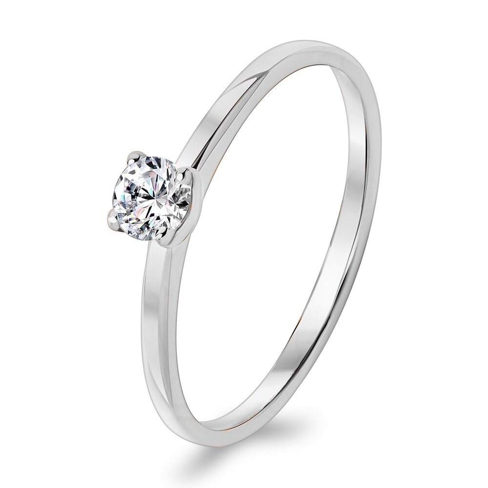 Кольцо помолвочное, белое золото, 585 проба, родирование, бриллиант