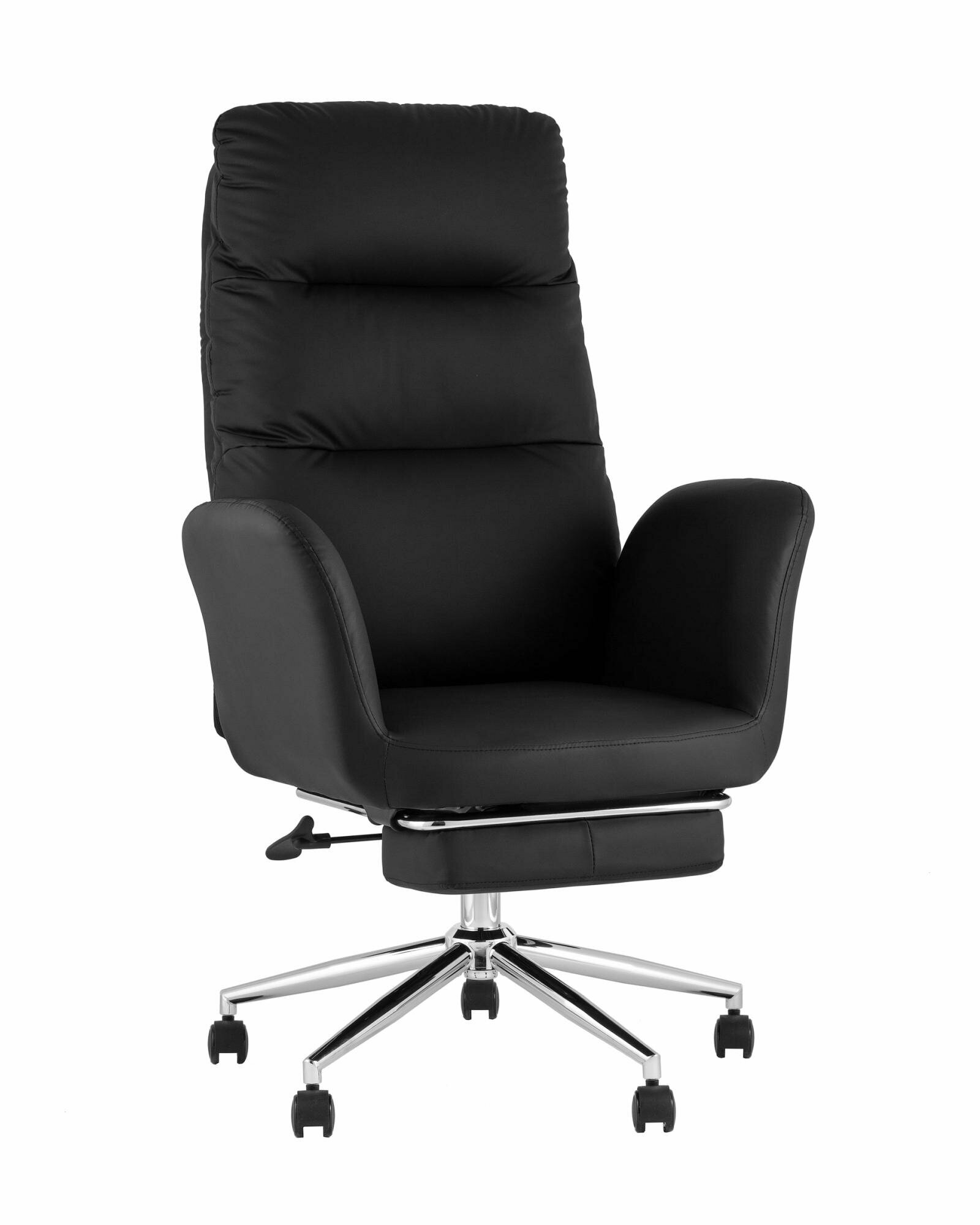 Кресло руководителя TopChairs Solid NC STOOL GROUP черный, экокожа и металл, мягкое сиденье, с подлокотниками