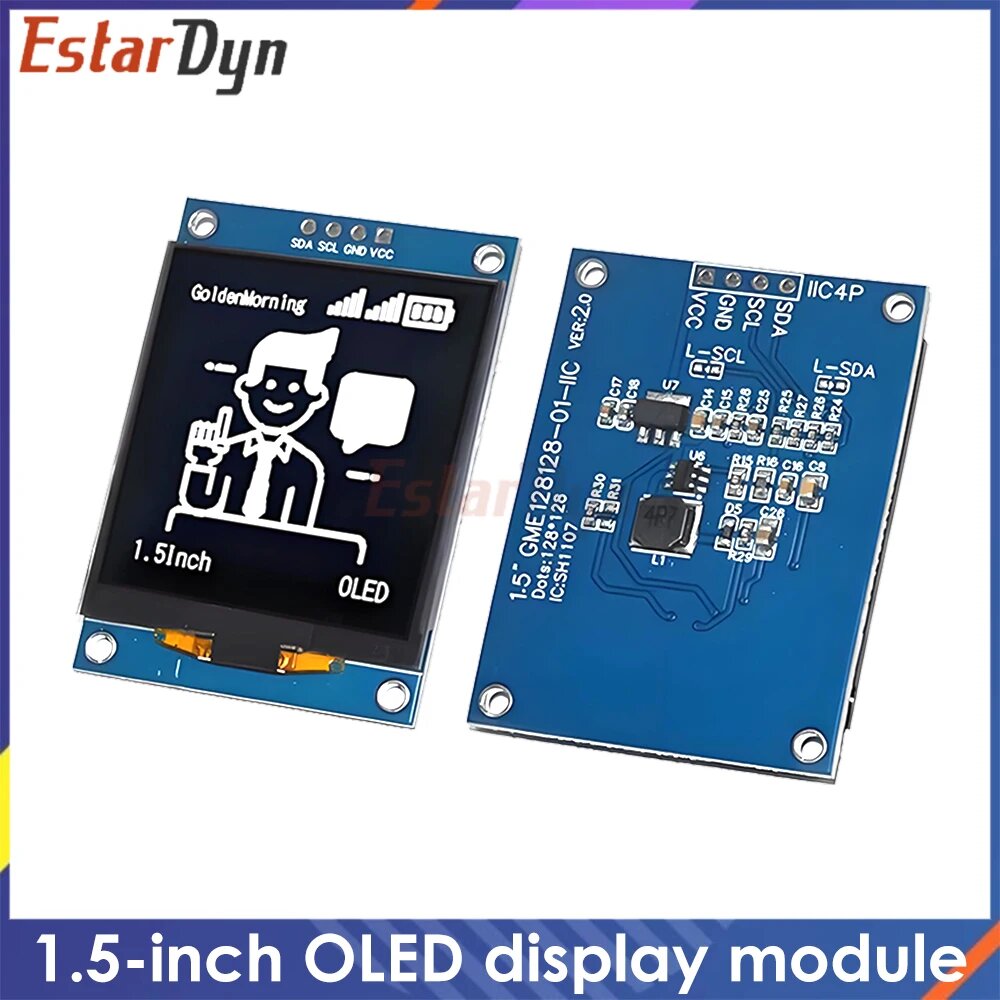 OLED-дисплей 1.5 дюйма 128x128 Estardyn