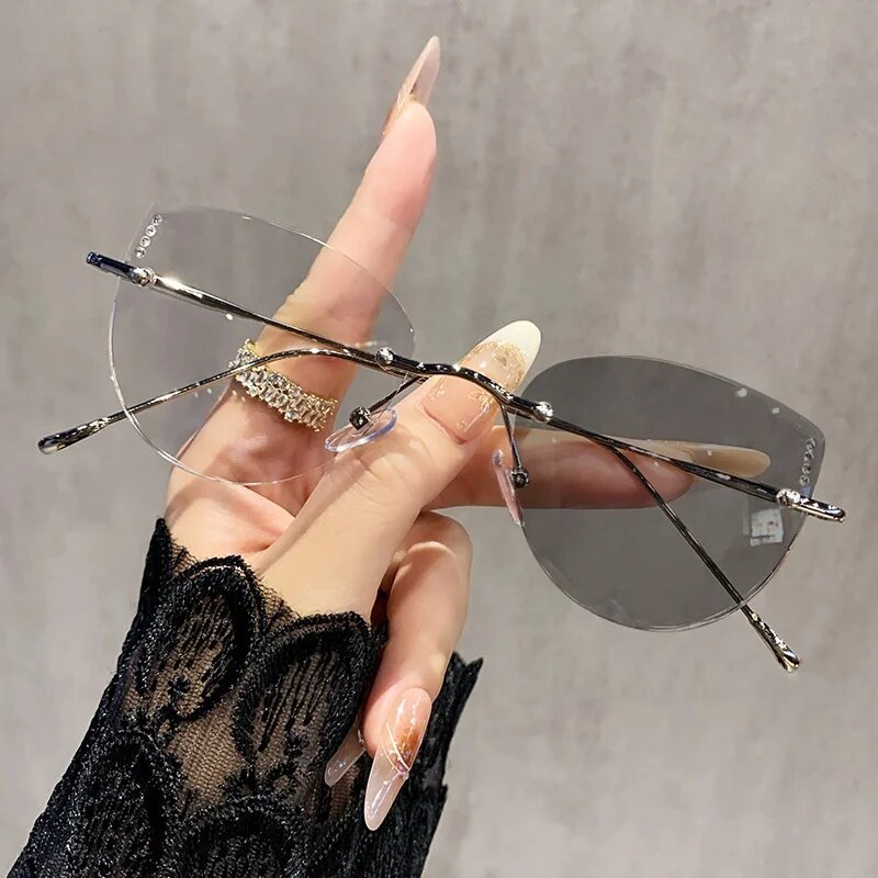 Женские безрамные очки RPXBGUCKARHG с меняющими цвет линзами Silver, -1.25