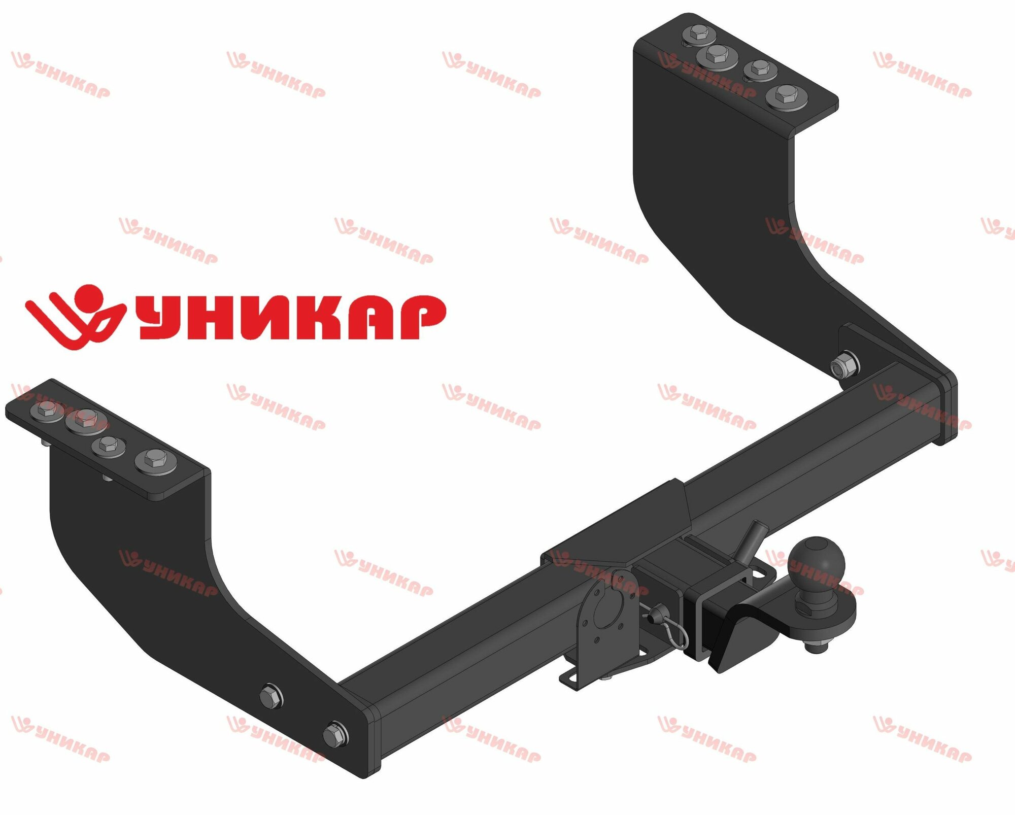 Фаркоп для ГАЗель Бизнес 3302 (бортовая) (быстросъемный квадрат-вставка 50*50) "Уникар" 01017A