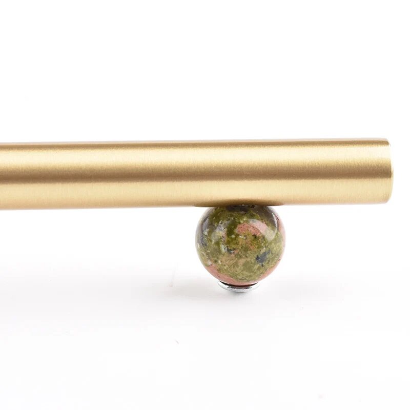 TENCHTWO Ручка для шкафа из латуни с агатом Hole to Hole 96mm, C Agate Stone