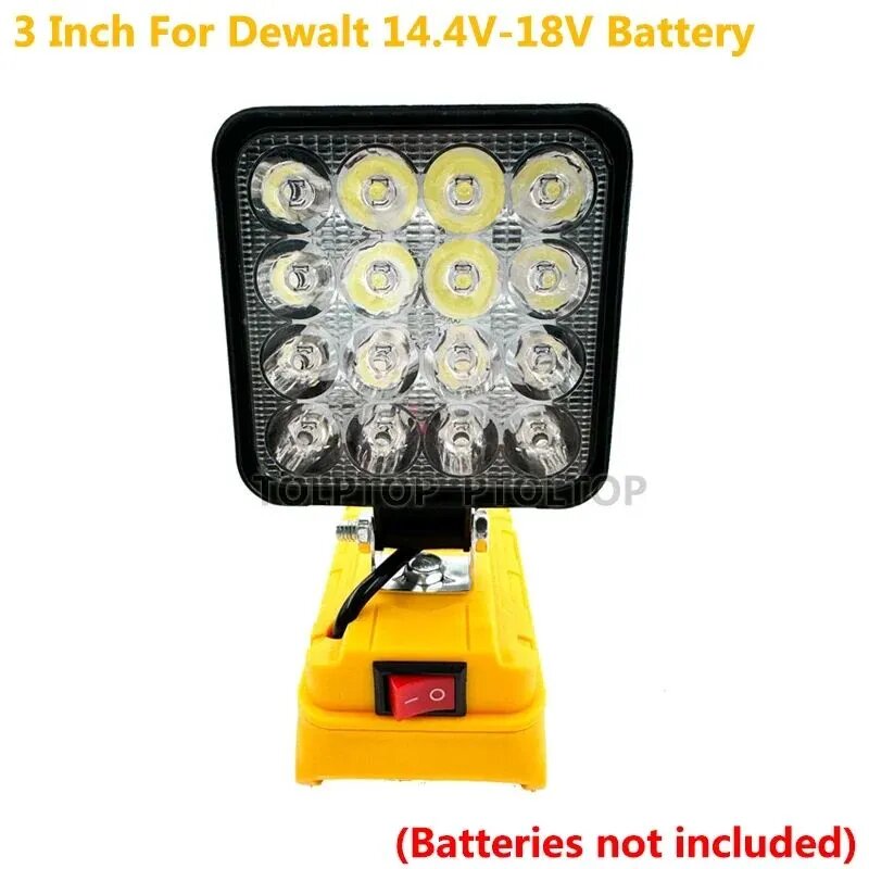 3-дюймовый ручной светодиодный рабочий фонарь, уличный фонарик, аварийное освещение, совместимый с литий-ионными аккумуляторами Dewalt 18 В.