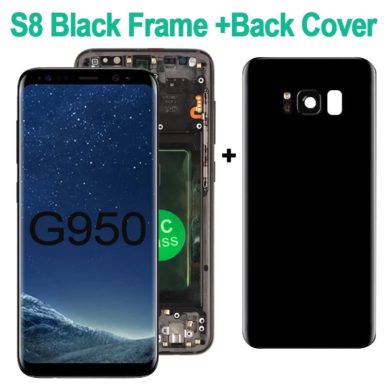 Супер AMOLED-дисплей высшего качества для Samsung S8 Plus, дигитайзер сенсорного S8 Black frame