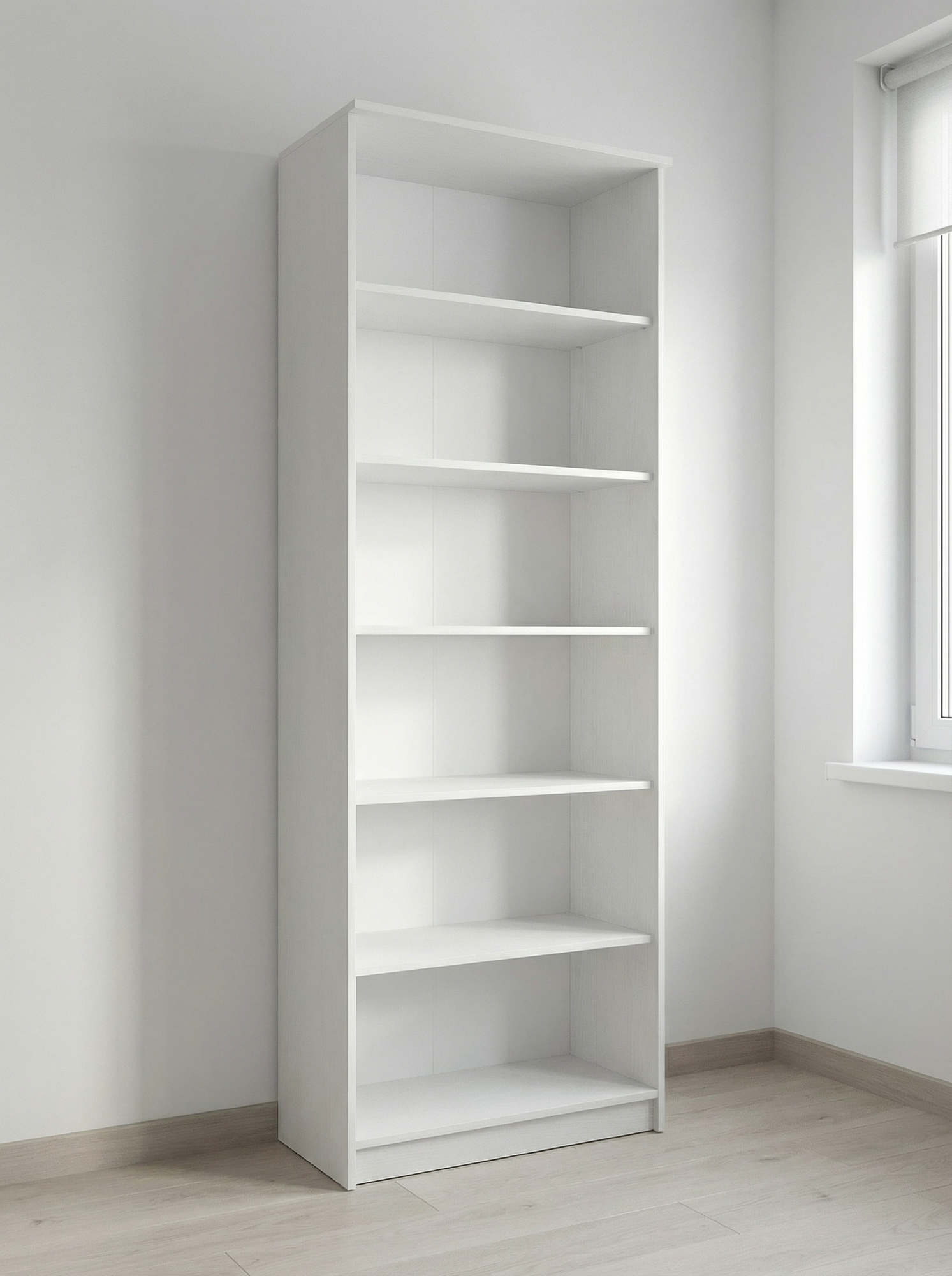 Стеллаж открытый напольный с 6 полками Стим-21, ШхГхВ: 70х38х200 см, белый