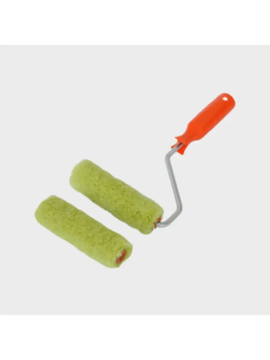 Валик малярный DECOR, полиакрил, эргономичная ручка, зеленый, с запасным роликом
