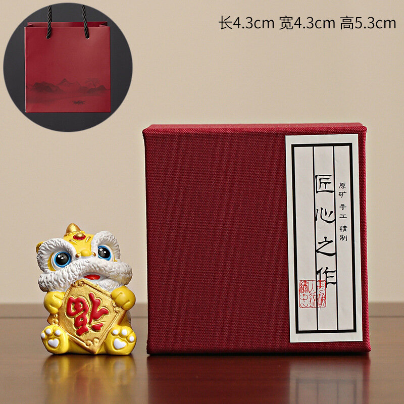 Модный китайский каменный лев для танца льва, креативное украшение, высококачественное декоративное изделие для чайного столика, подарок на день рождения.