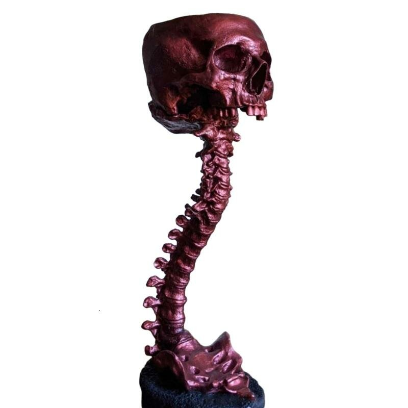 Череп-горшок с позвоночником, красный