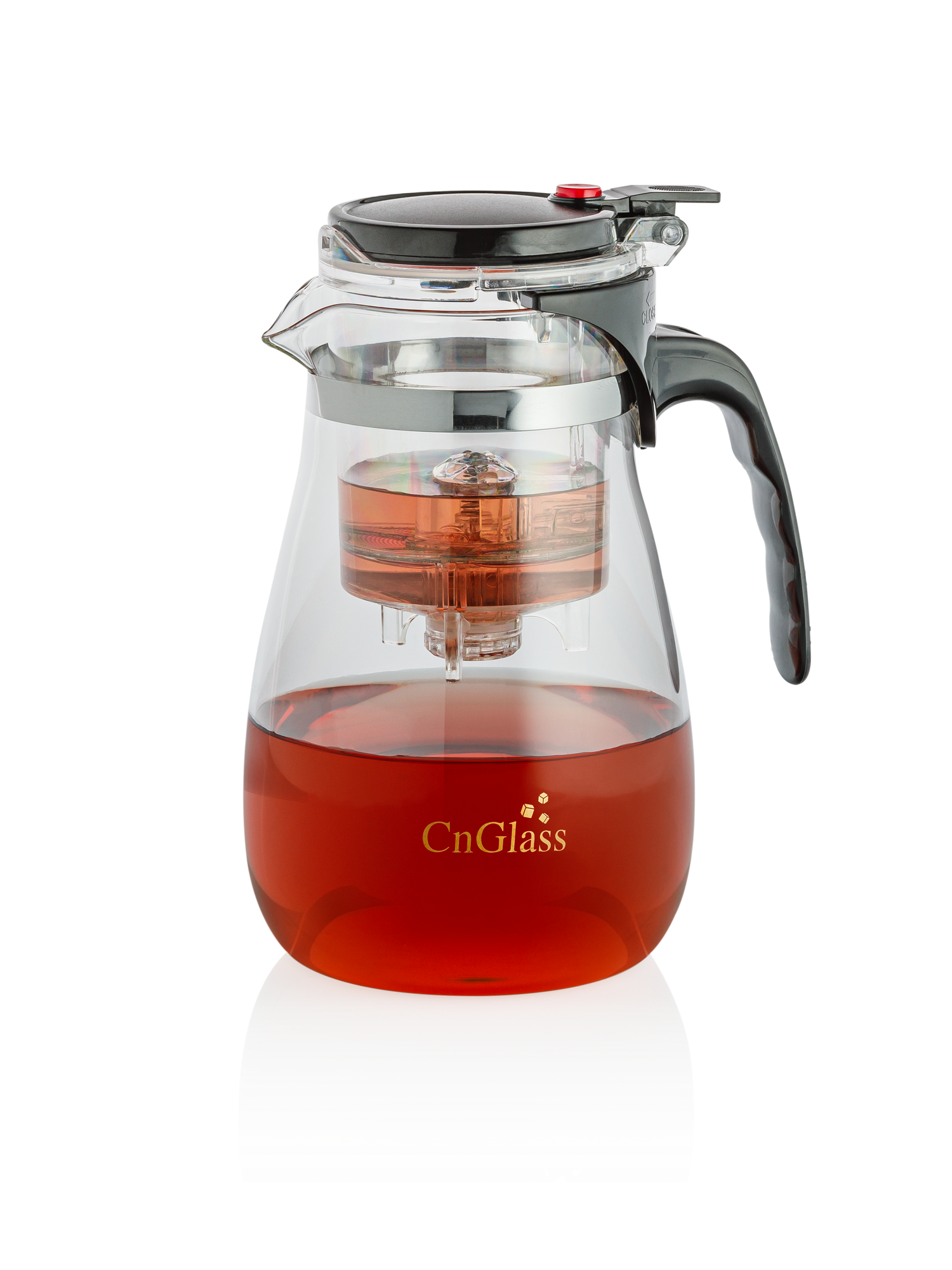 Чайник заварочный CnGlass с кнопкой Гунфу типот 900 мл H14