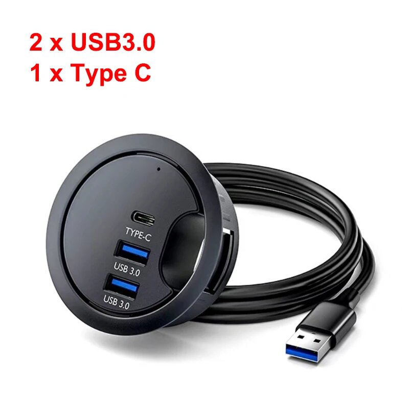 USB-хаб 3 порта 2xUSB 3.0, 1xType C