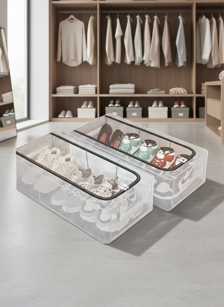 Обувная коробка IKEA I145, для аксессуаров, прозрачная, 2 шт