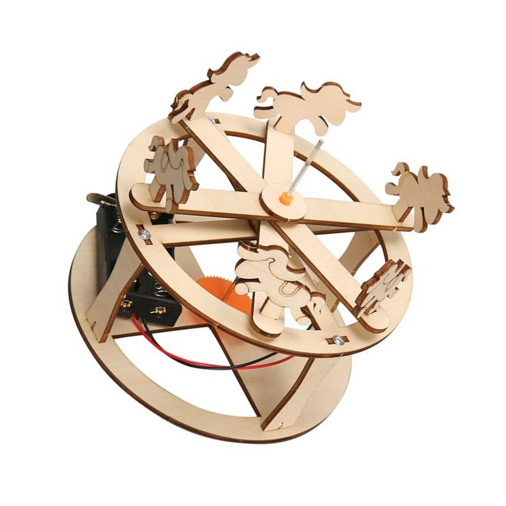 Легкое хранение Модульная деревянная карусель DIY Развивающая игрушка для детей Наука