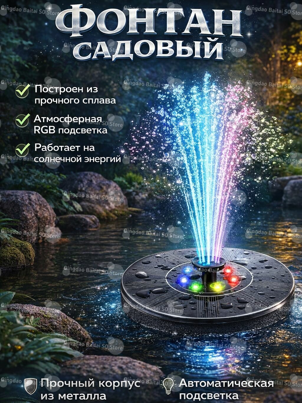 Садовый фонтан декоративный уличный фонтан для сада/дачи с насосом/на солнечной батарее, украшение ландшафта, атмосферный декоративный элемент для двора и террасы