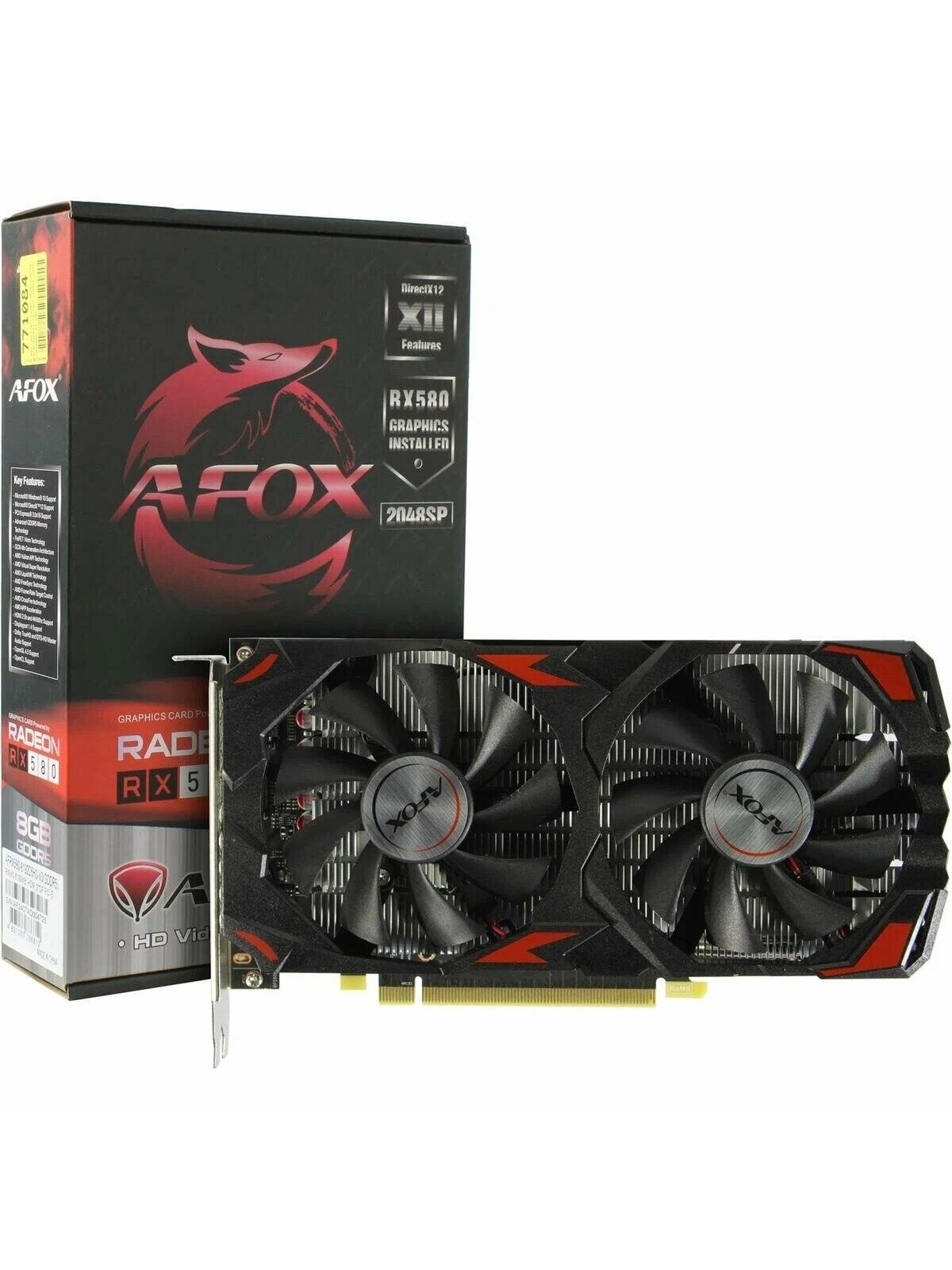 Видеокарта AFOX RX580 8GB GDDR5 256Bit 2xDP/HDMI ATX 2FAN (AFRX580-8192D5H3-V3) RTL