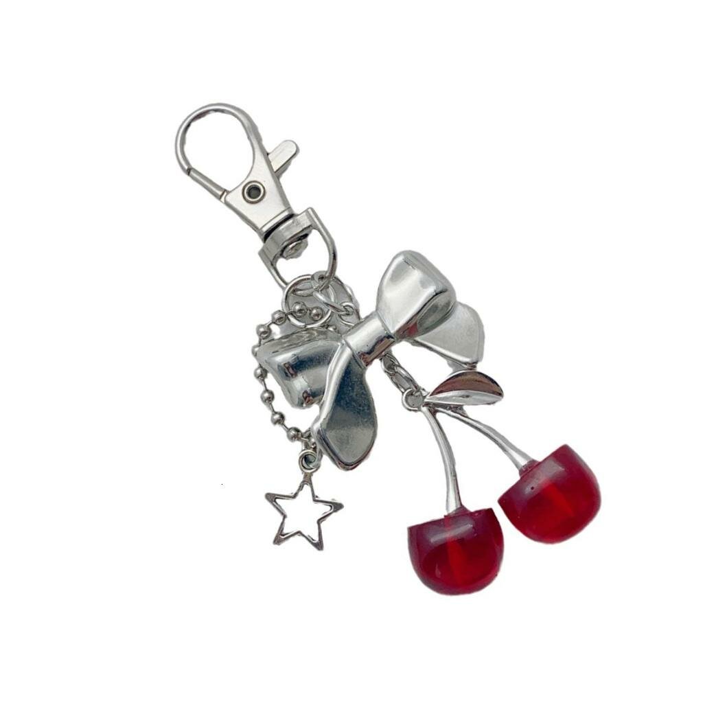 Брелок-черешня для сумки, красный