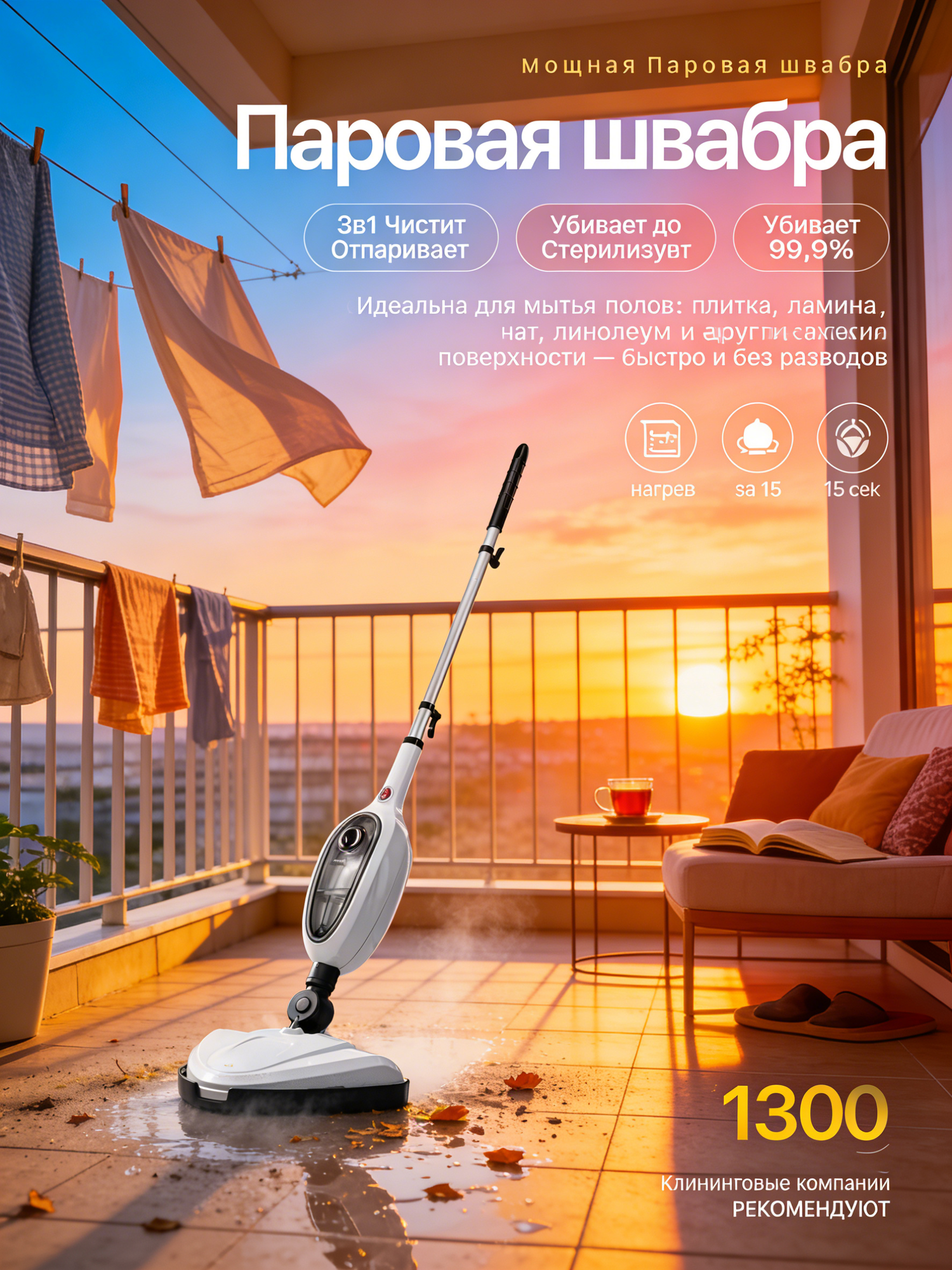 Паровая швабра для пола 10 в 1, пароочиститель, парошвабра, электрошвабра для дома