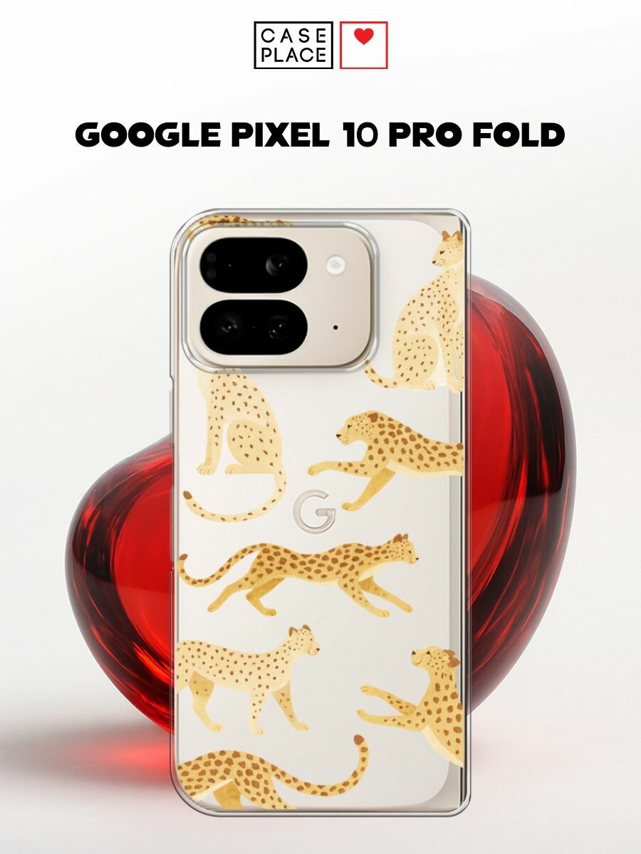 Чехол на Google Pixel 10 Pro Fold / Гугл Пиксель 10 Про Фолд с принтом Восемь леопардов