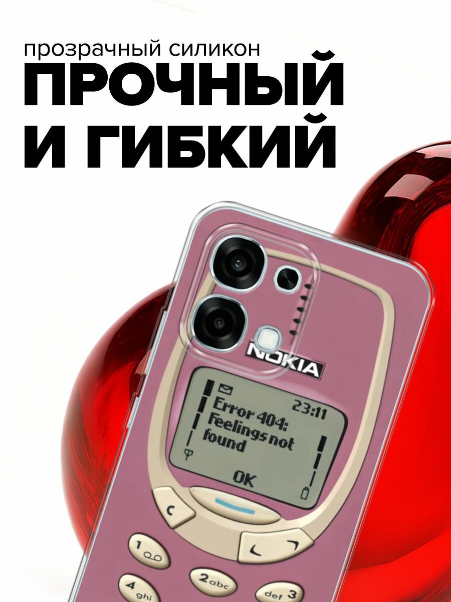 Силиконовый чехол на Oppo A6 Pro / Оппо A6 Про с принтом Розовый Нокиа — фото 1