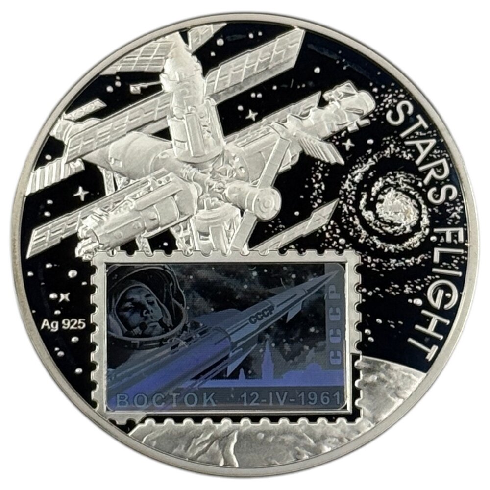 Ниуэ 1 доллар 2012 г. (Полет к звездам - Орбитальная станция "Мир") (Proof)