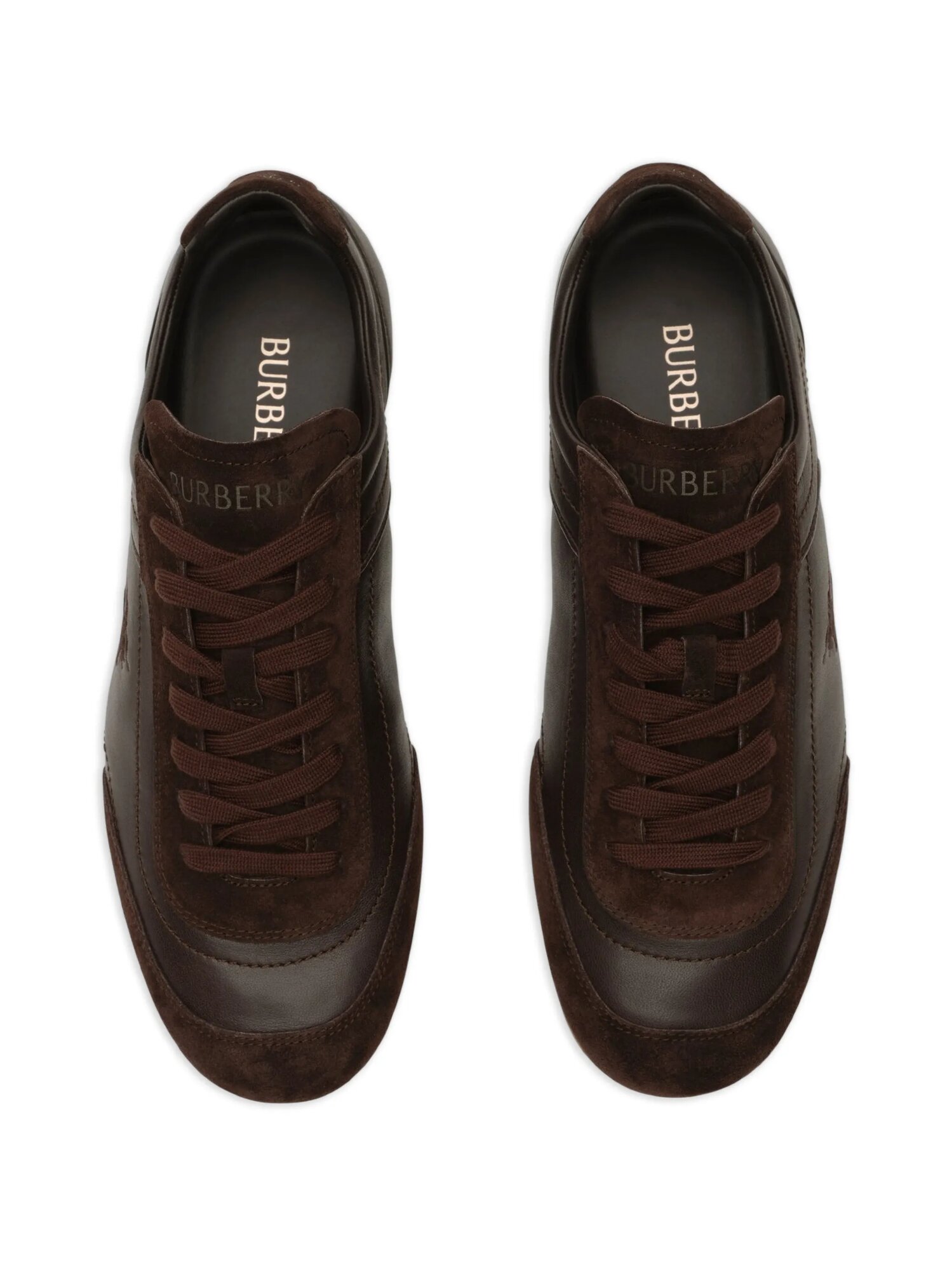 Кроссовки BURBERRY Leather Knight Runner sneakers​, размер 44, коричневый — фото 1
