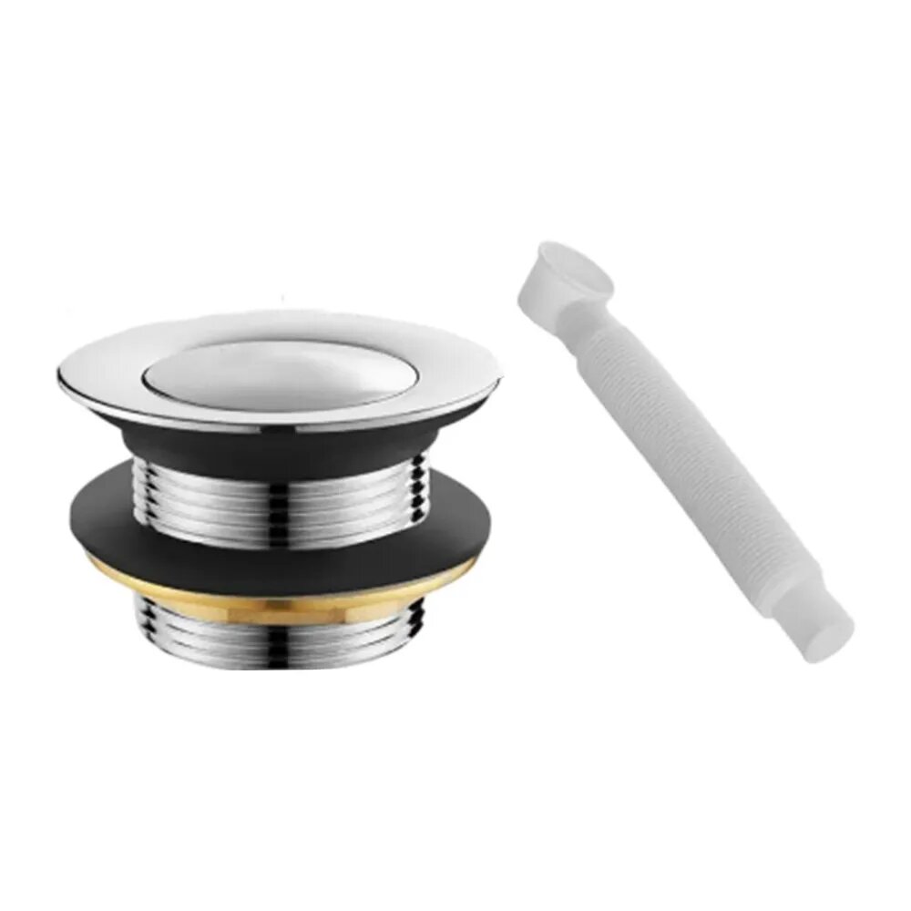 Пробка для слива ванны из сплава, модель А, для ванных комнат и душевых кабин, с гибкой трубой