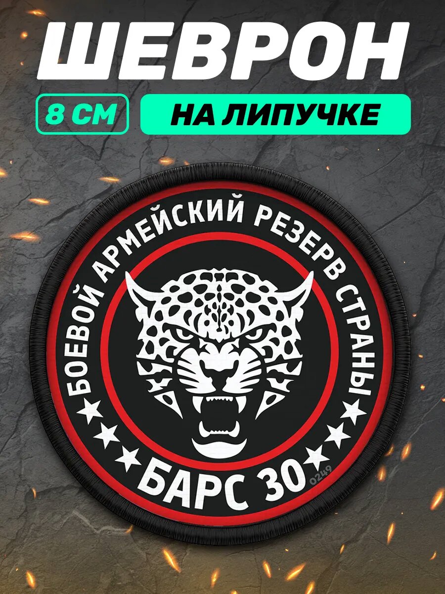 Шеврон на липучке военный Боевой армейский резерв барс 30