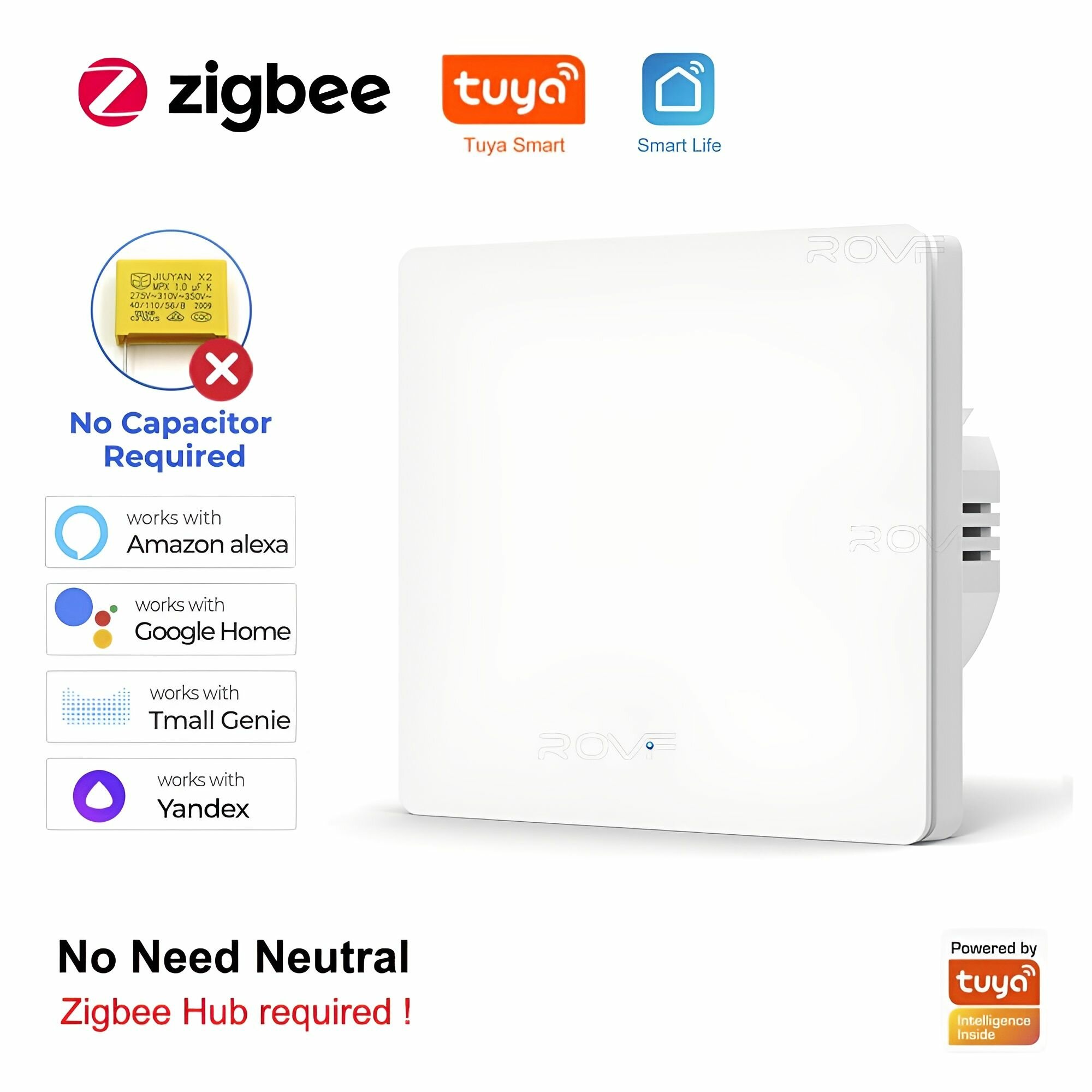 Умный Выключатели с Алисой, Zigbee 3.0, без нуля
