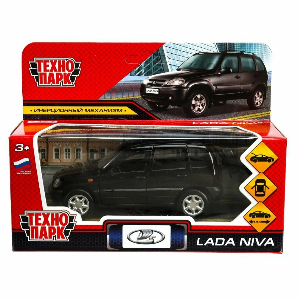 Машинка металлическая инерционная Технопарк LADA NIVA 12 см, черная