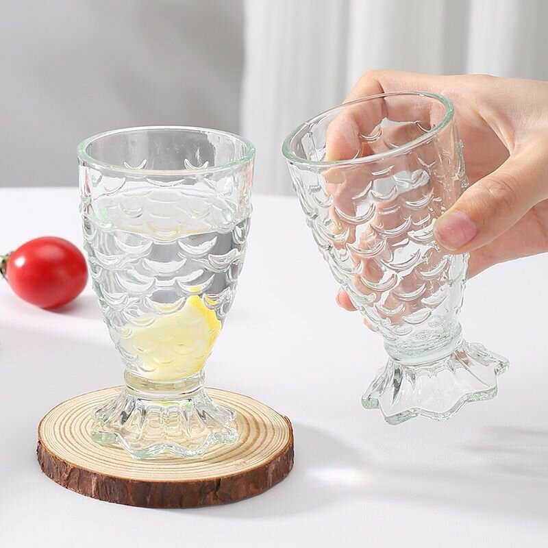 Стеклянный стакан с узором чешуи, для сока, кофе и чая, стильный дизайн!