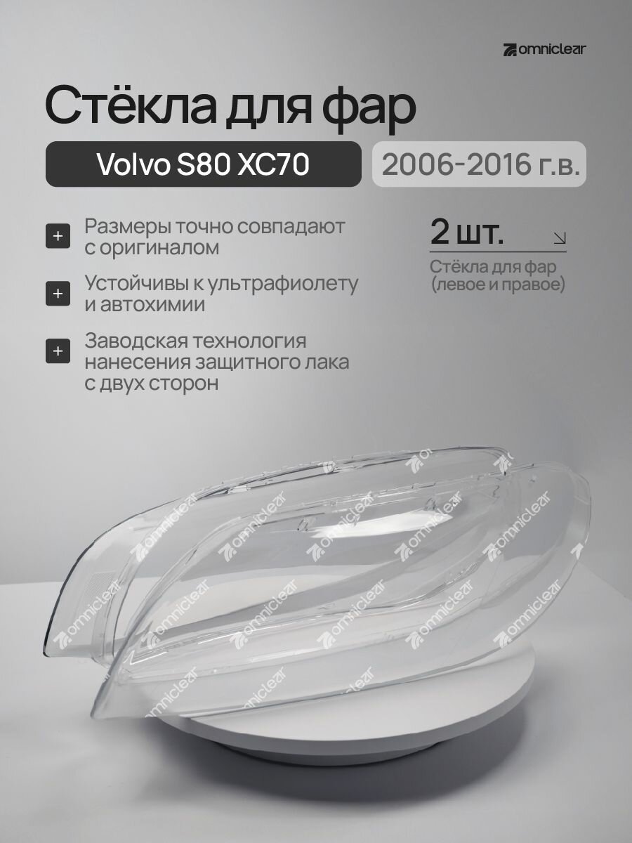 Стекла фар Volvo S80 XC 70 2006–2016