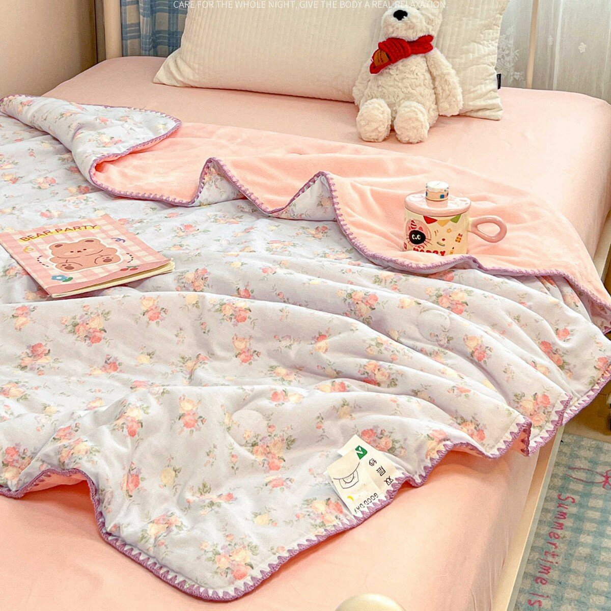 Покрывало из 100% хлопковой двухслойной марлевой ткани, утолщенное и мягкое, подходит для кондиционированных помещений, в качестве накидки для сна в офисе или покрывала для дивана.