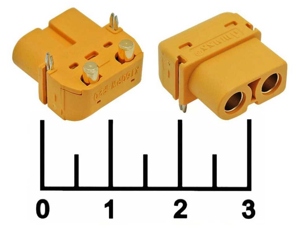 Разъем питания 2pin XT-60PW-F20 на плату угол