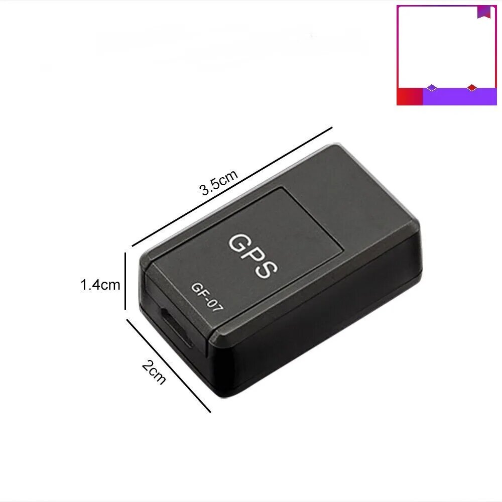 Мини GPS трекер GF-07, для животных и авто, отслеживание местоположения, черный пластик — фото 1