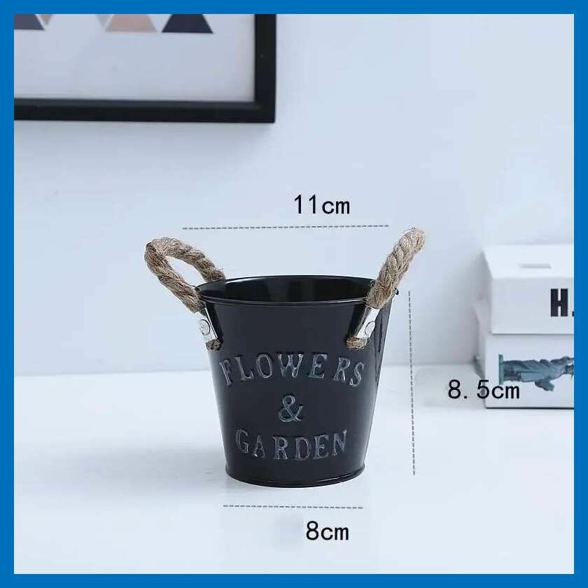 Декоративное ведро для цветов, ретро, кованое, с буквами, устойчивое к коррозии, для искусственных растений, 2 шт.