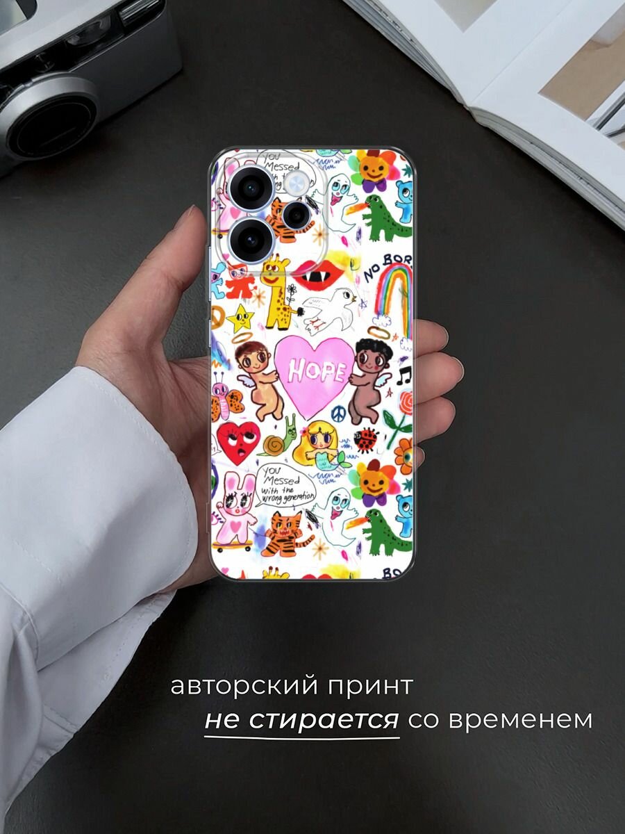 Чехол на Oppo Reno 15F / Оппо Рено 15F с принтом Милые рисунки — фото 1