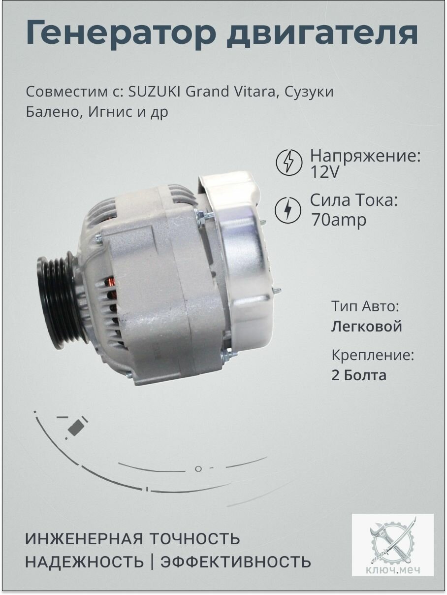 Генератор для SUZUKI Grand Vitara, Сузуки Балено, Игнис