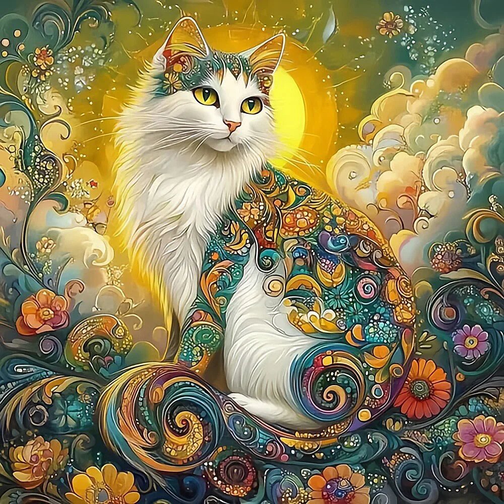 Алмазная мозаика "Кошка" Full Square 50x50 см