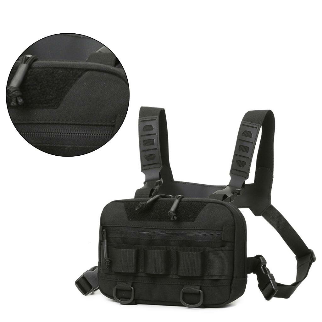 Рыболовный нагрудный рюкзак, Черный