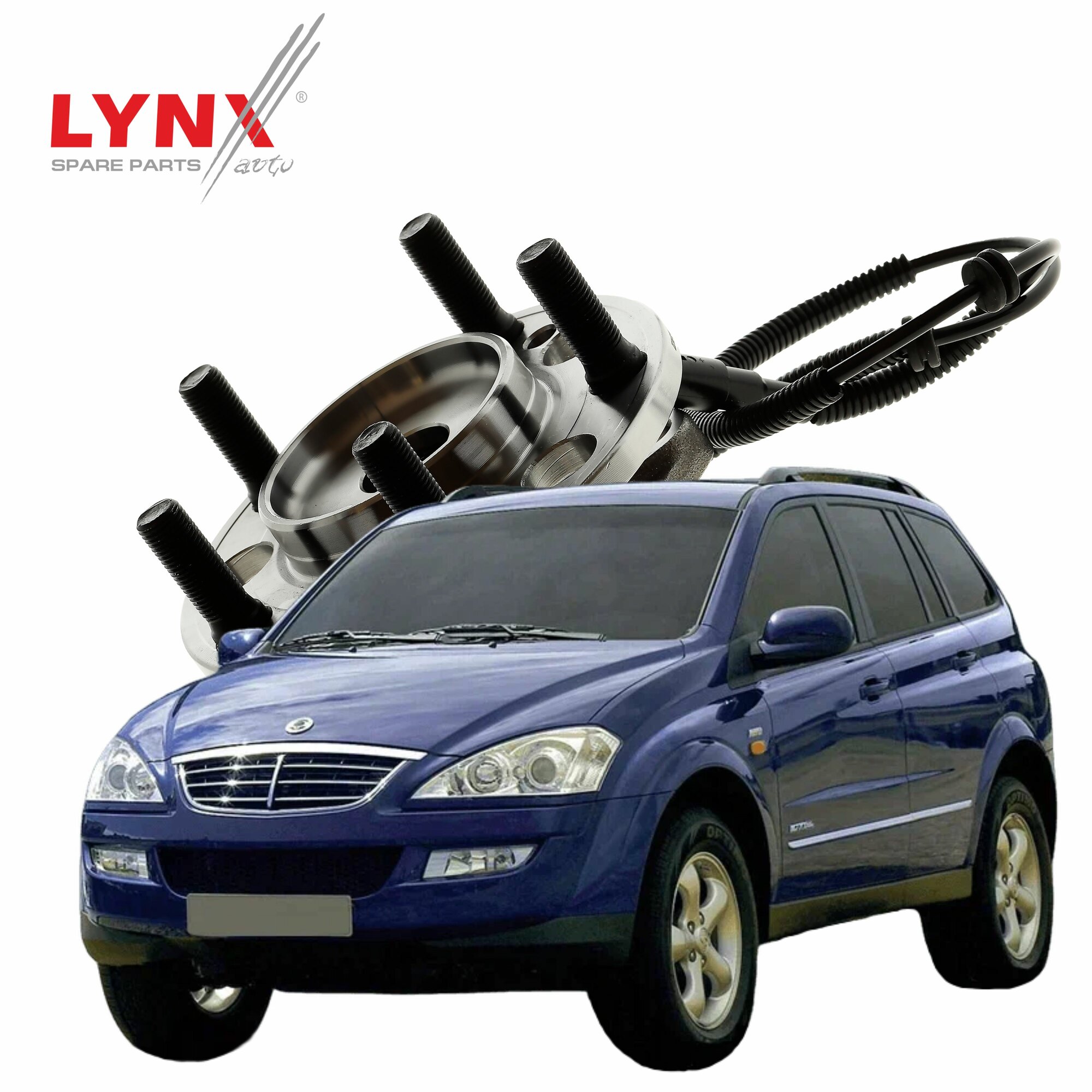 Ступица колеса SsangYong Kyron (1) / СсангЙонг Кайрон 2005 2006 2007 2008 2009 2010 2011 2012 2013 2014 2015 2016 / передняя, 1 шт LYNXauto