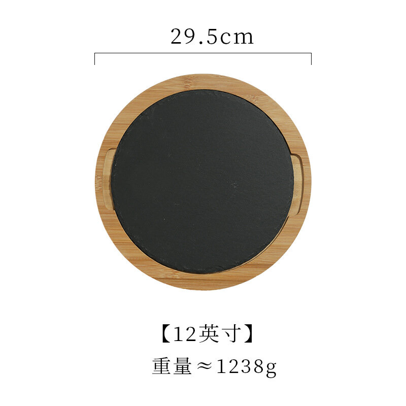 Изолированный поднос из камня и дерева для подачи суши, блюд западной кухни, стейков, японской кухни, каменная сервировочная тарелка, деревянная тарелка для домашнего использования.