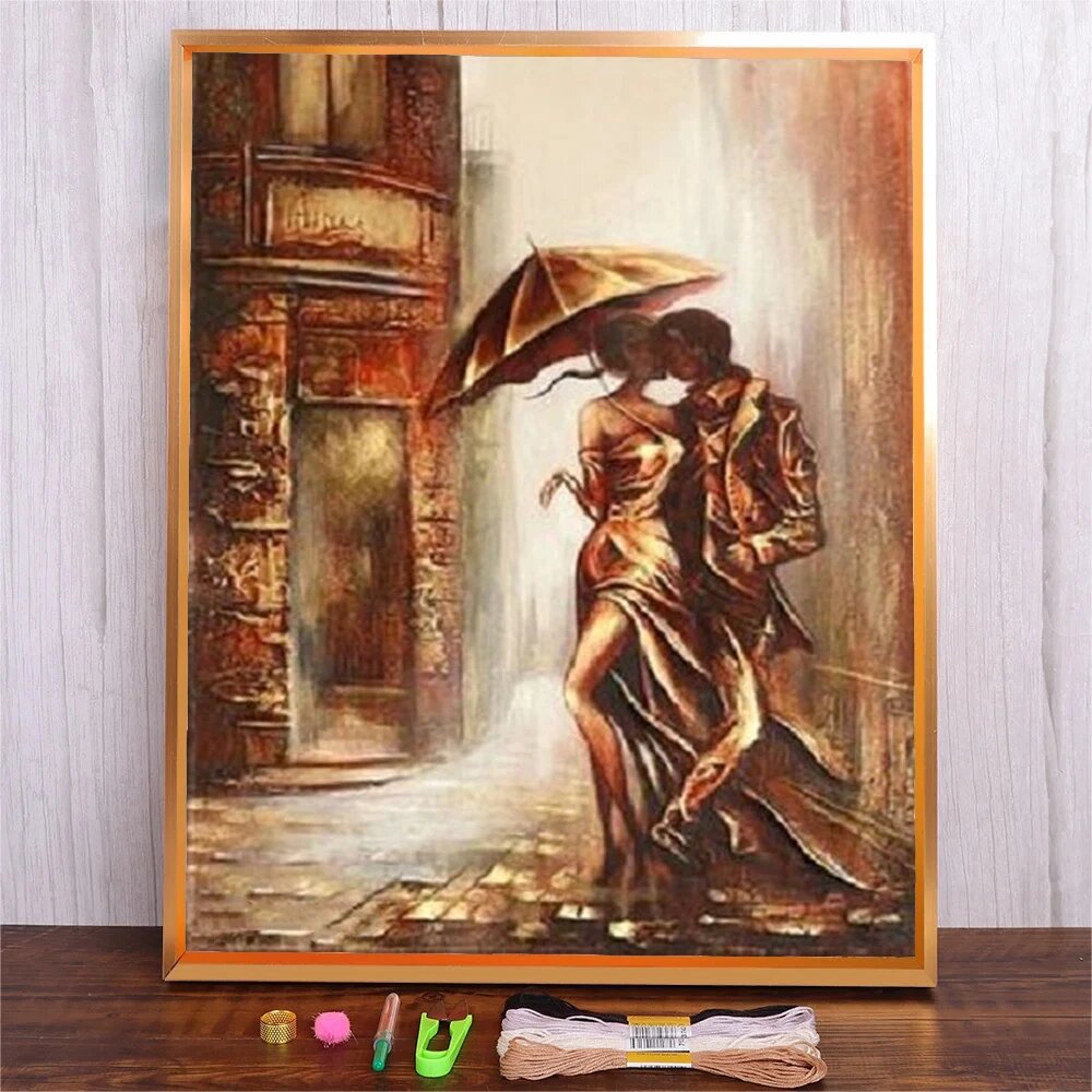 DIY винтажный пейзажный узор, набор для вышивания, рукоделие, ретро, полный принт, вышивка для начинающих, нитки DMC, набор для вышивки крестом